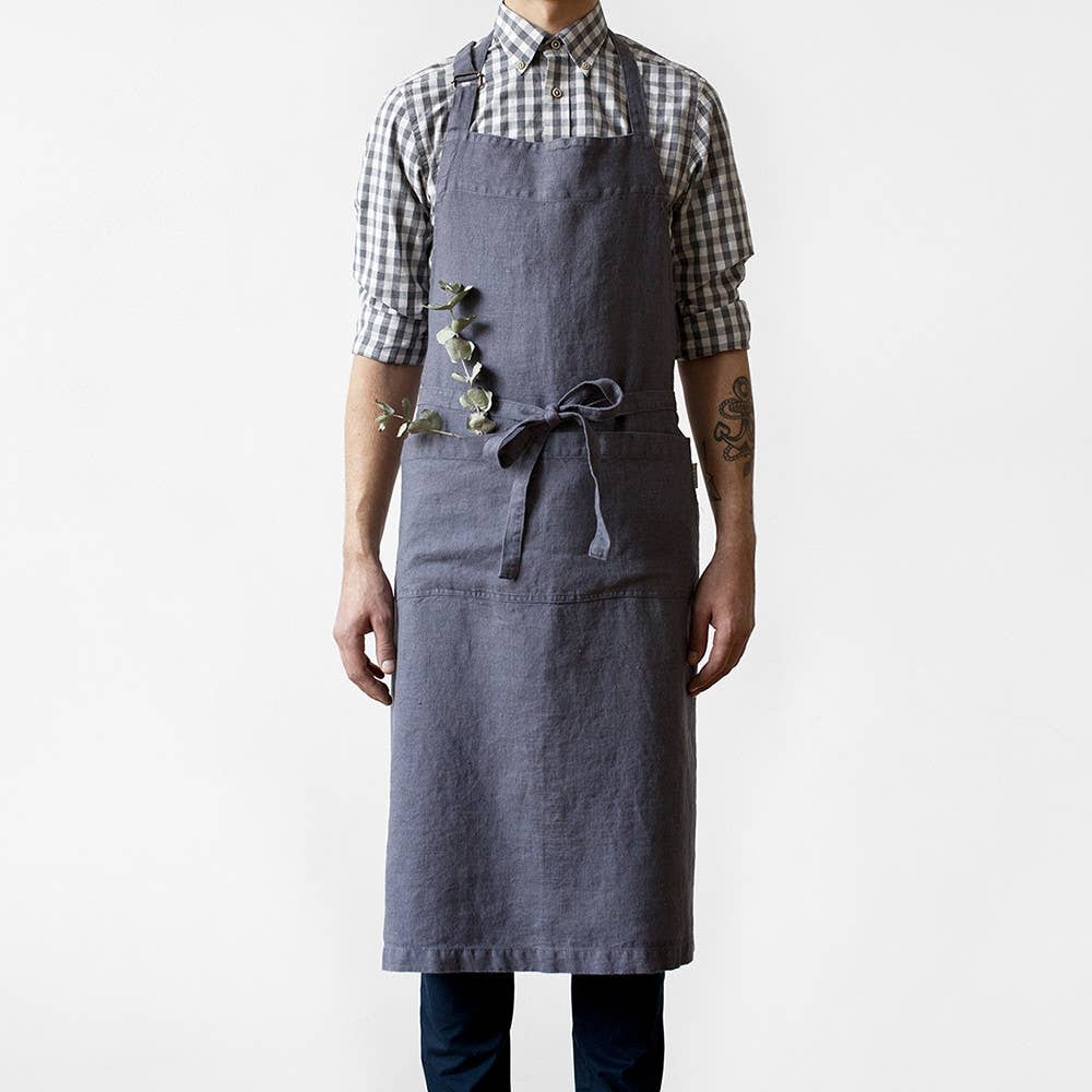 Dark Grey Linen Chef Apron – Material Wit